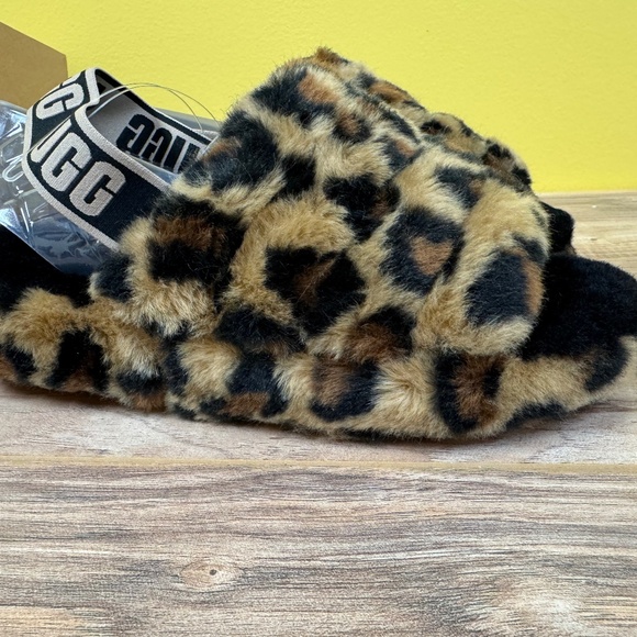 UGG | Shoes | Ugg Womens Fluff Leopard Slide Slippers | Poshmark